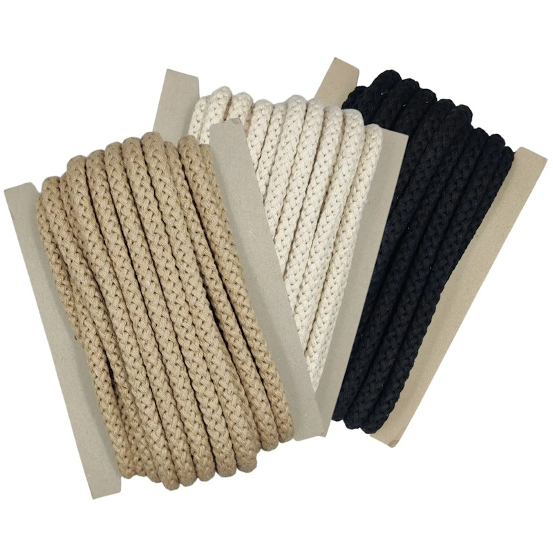 Cordone intrecciato in cotone Ø 12mm manici e tracolle borse Colore Panna